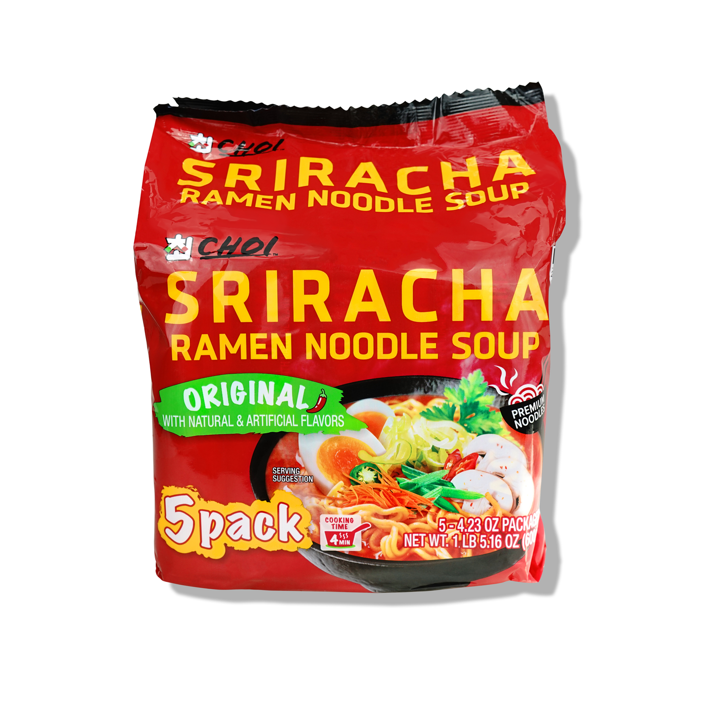 Choi Sriracha Ramen Original 120g Pouch (20-pack) – Choi Premium Ramen